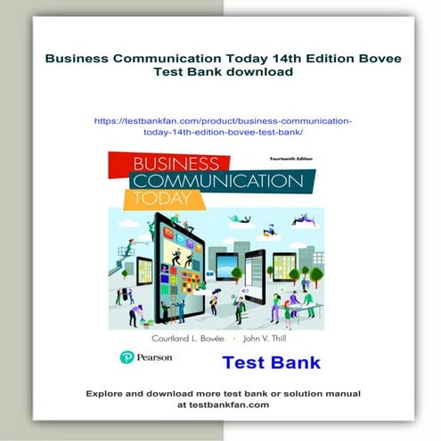 Business Communication Today 14th Edition Bovee Test Bank | PDF