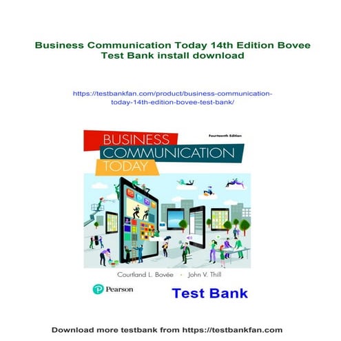 Business Communication Today 14th Edition Bovee Test Bank | PDF