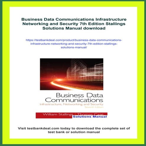 Business Data Communications Infrastructure Networking and Security 7th ...