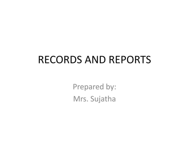 Records and reports | PDF