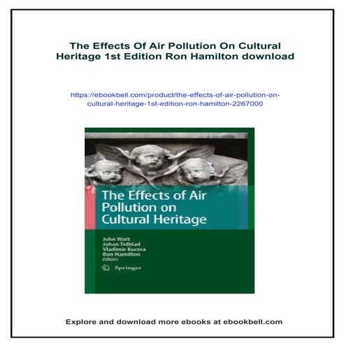 The Effects Of Air Pollution On Cultural Heritage 1st Edition Ron ...