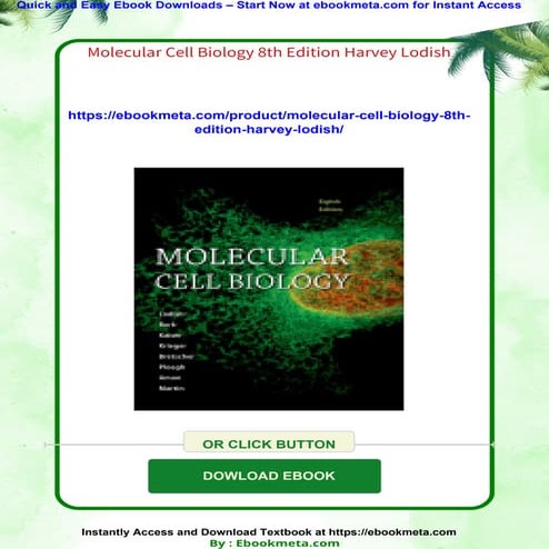 Molecular Cell Biology 8th Edition Harvey Lodish | PDF