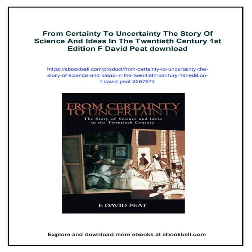 From Certainty To Uncertainty The Story Of Science And Ideas In The ...