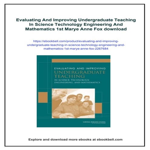 Evaluating And Improving Undergraduate Teaching In Science Technology ...