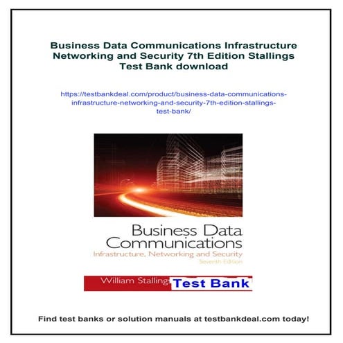 Business Data Communications Infrastructure Networking and Security 7th ...