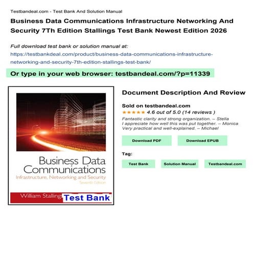 Business Data Communications Infrastructure Networking and Security 7th ...