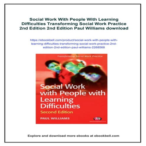 Social Work With People With Learning Difficulties Transforming Social ...