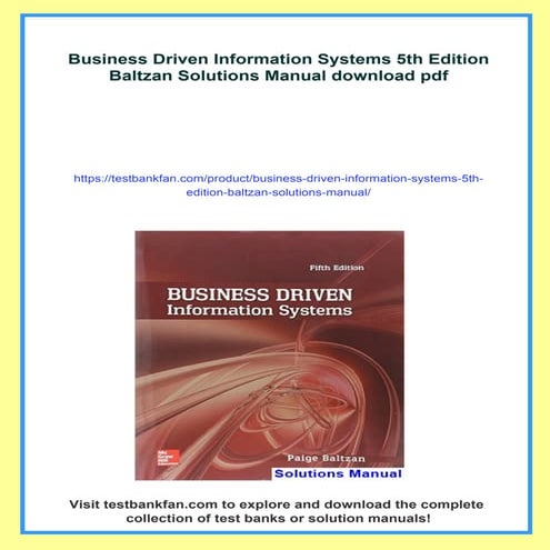 Business Driven Information Systems 5th Edition Baltzan Solutions ...