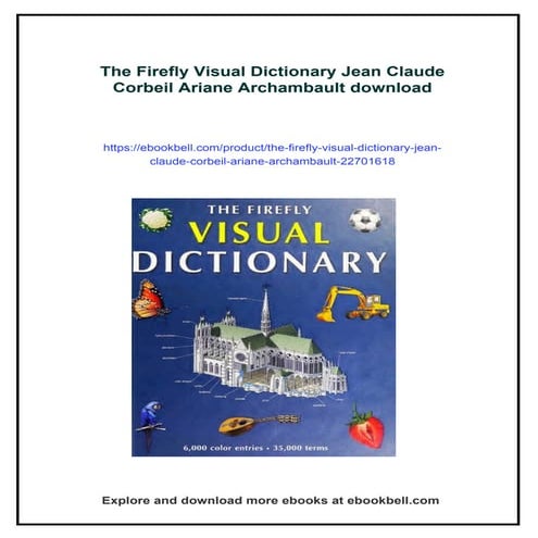 The Firefly Visual Dictionary Jean Claude Corbeil Ariane Archambault | PDF