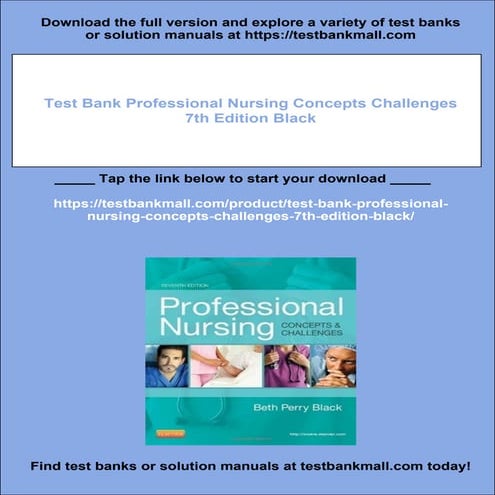 Test Bank Professional Nursing Concepts Challenges 7th Edition Black | PDF