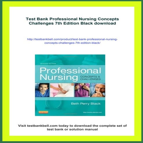 Test Bank Professional Nursing Concepts Challenges 7th Edition Black | PDF