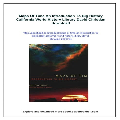 Maps Of Time An Introduction To Big History California World History ...