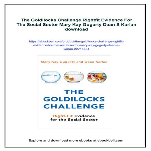 The Goldilocks Challenge Rightfit Evidence For The Social Sector Mary ...