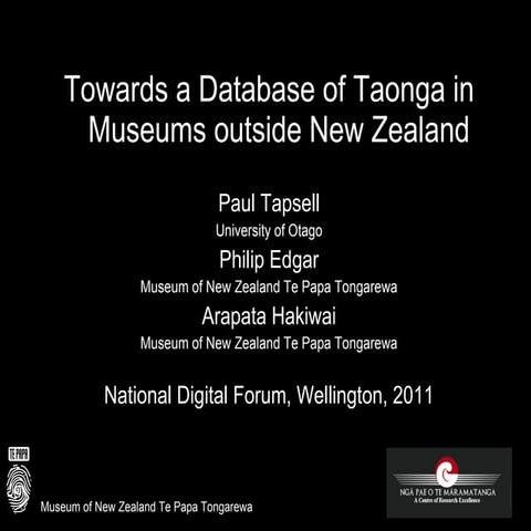 Towards a database of Maori and Moriori taonga in overseas museums ...