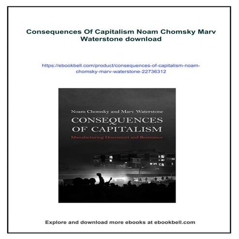 Consequences Of Capitalism Noam Chomsky Marv Waterstone | PDF