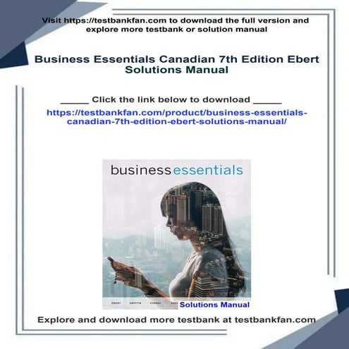 PDF Business Essentials Canadian 7th Edition Ebert Solutions Manual ...