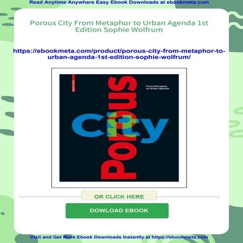 Porous City From Metaphor to Urban Agenda 1st Edition Sophie Wolfrum | PDF