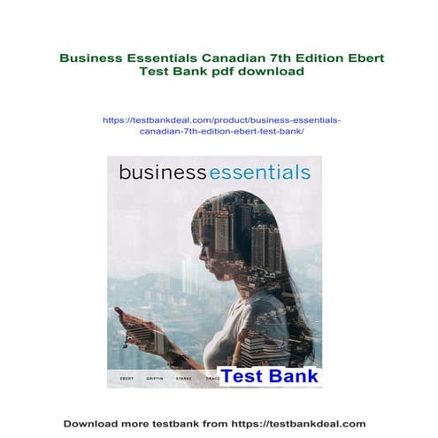 Business Essentials Canadian 7th Edition Ebert Test Bank | PDF