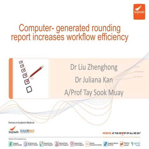 Computer-generated rounding report increases workflow efficiency | PPTX ...