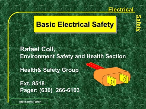 Electrical safety presentation for sweps | PDF