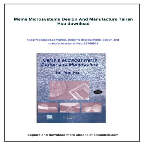 Mems Microsystems Design And Manufacture Tairan Hsu | PDF