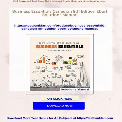 Business Essentials Canadian 8th Edition Ebert Solutions Manual Pdf