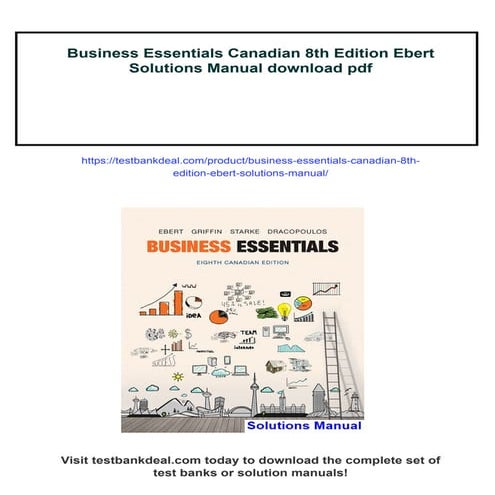 Business Essentials Canadian 8th Edition Ebert Solutions Manual | PDF