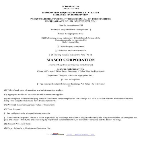 masco Proxy Statements 2008 | PDF