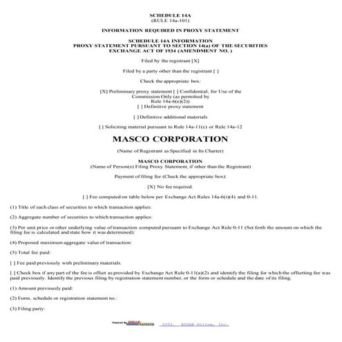 masco Proxy Statements 1998- | PDF