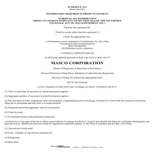 masco Proxy Statements 1997- | PDF