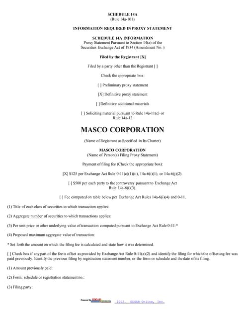 masco Proxy Statements 1995- | PDF