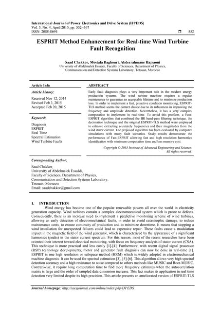 Performance Analysis Of Faults Detection In Wind Turbine Generator Based On High Resolution