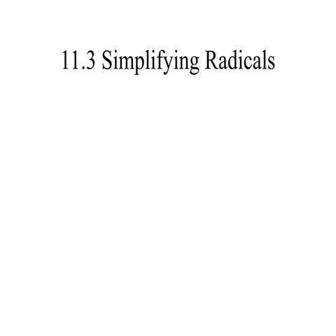 Comprehensive Guide to Simplifying Radical Expressions in Algebra | PPT