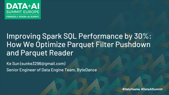 Improving Sparksql Performance By 30 How We Optimize Parquet Pushdown And Parquet Reader Ppt