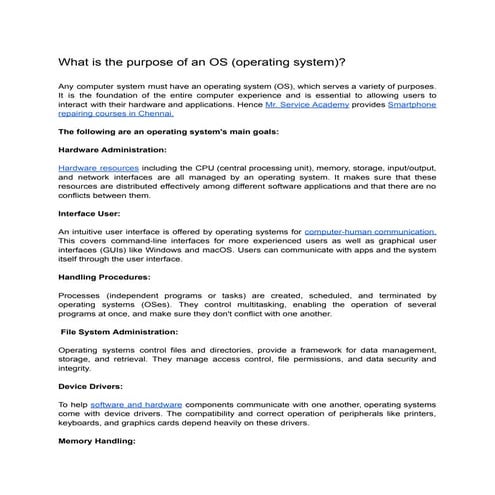 Operating system provide essential service | PPTX