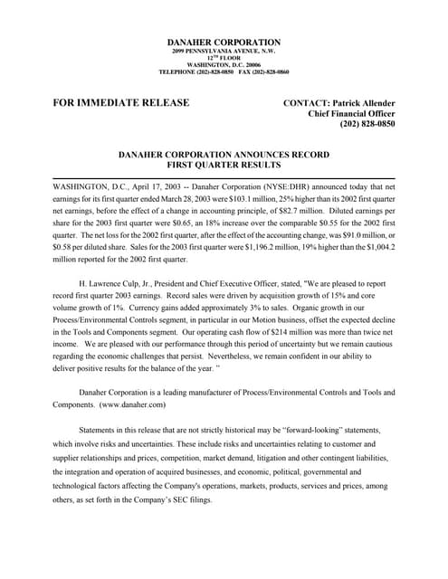 Danaher-Cooper | PPT