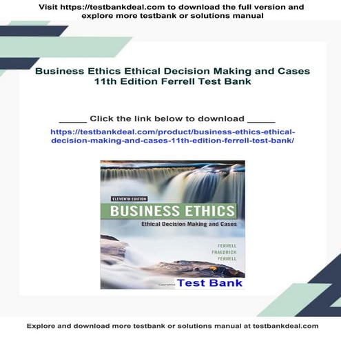 Business Ethics Ethical Decision Making and Cases 11th Edition Ferrell ...