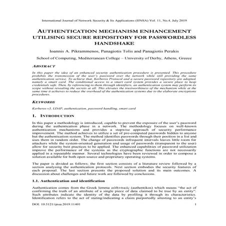 AUTHENTICATION MECHANISM ENHANCEMENT UTILISING SECURE REPOSITORY FOR ...