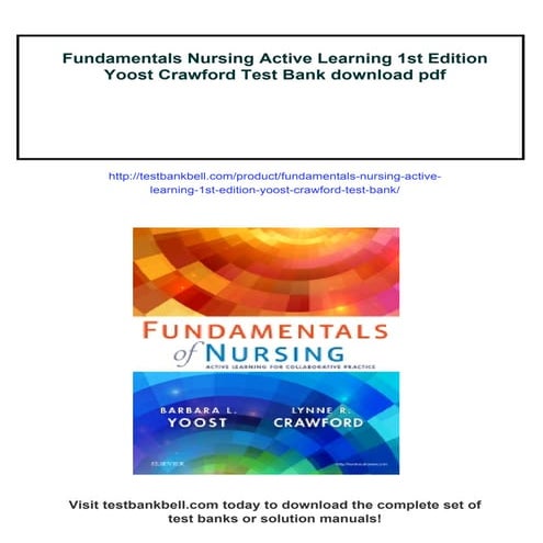 Fundamentals Nursing Active Learning 1st Edition Yoost Crawford Test ...