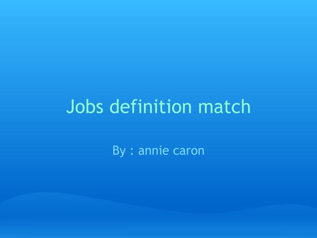 Job definition
