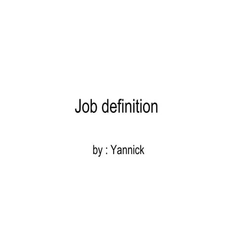 Job definition | PPT