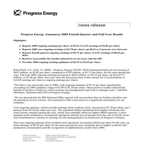 progress energy q4 2007 | PDF