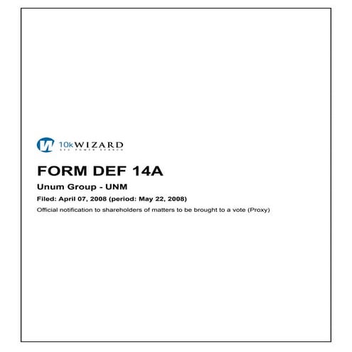 unum group 08 Proxy | PDF