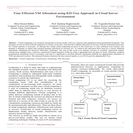 Time Efficient Vm Allocation Using Kd Tree Approach In Cloud Server Environment Pdf