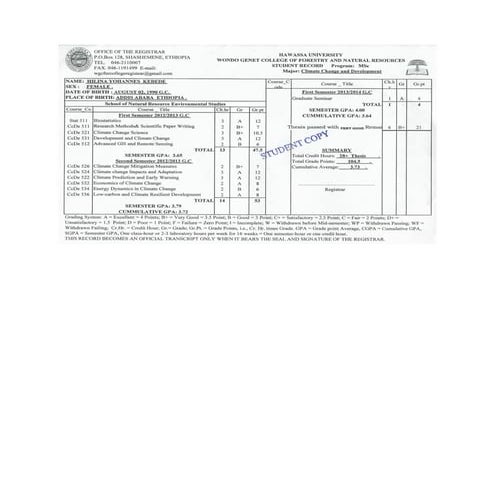 masters degree academic transcript | PDF