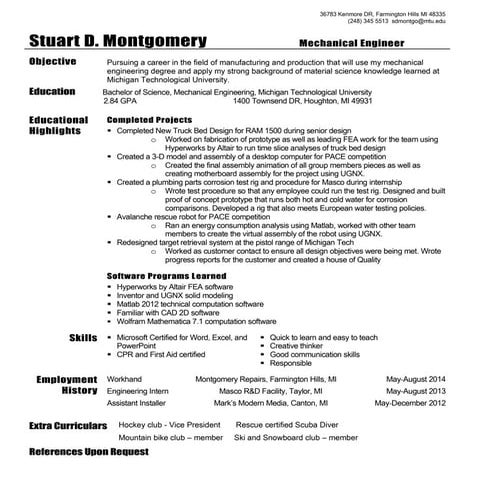 Stuart Montgomery resume | PDF