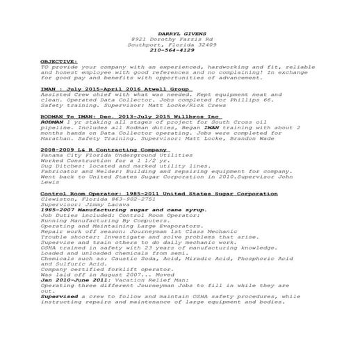 Darryl Givens Resume 2016 | PDF