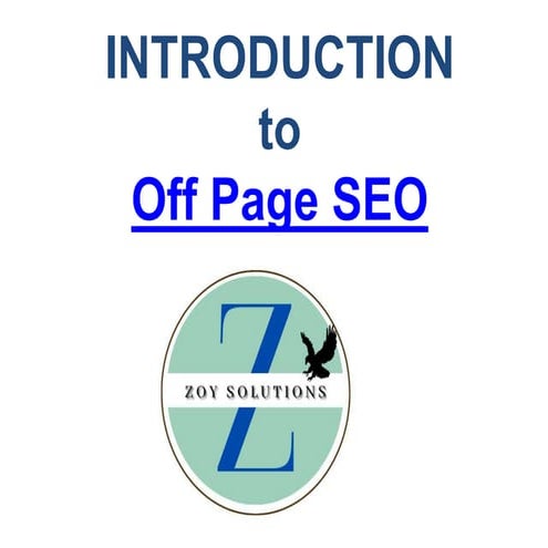 Off Page SEO Complete Introduction | PPT