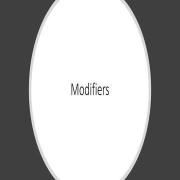 Modifiers | PPT