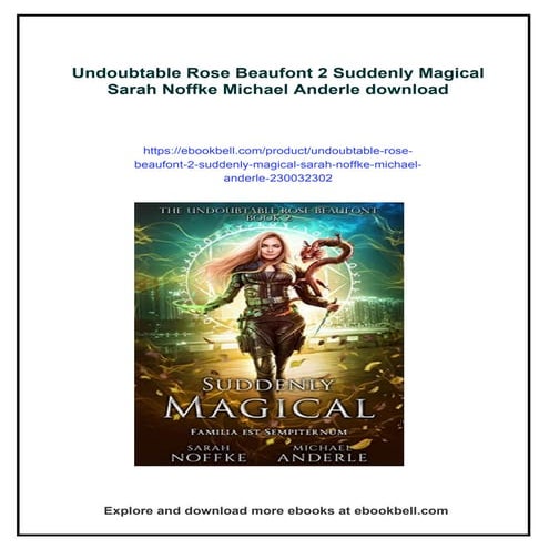 Undoubtable Rose Beaufont 2 Suddenly Magical Sarah Noffke Michael ...